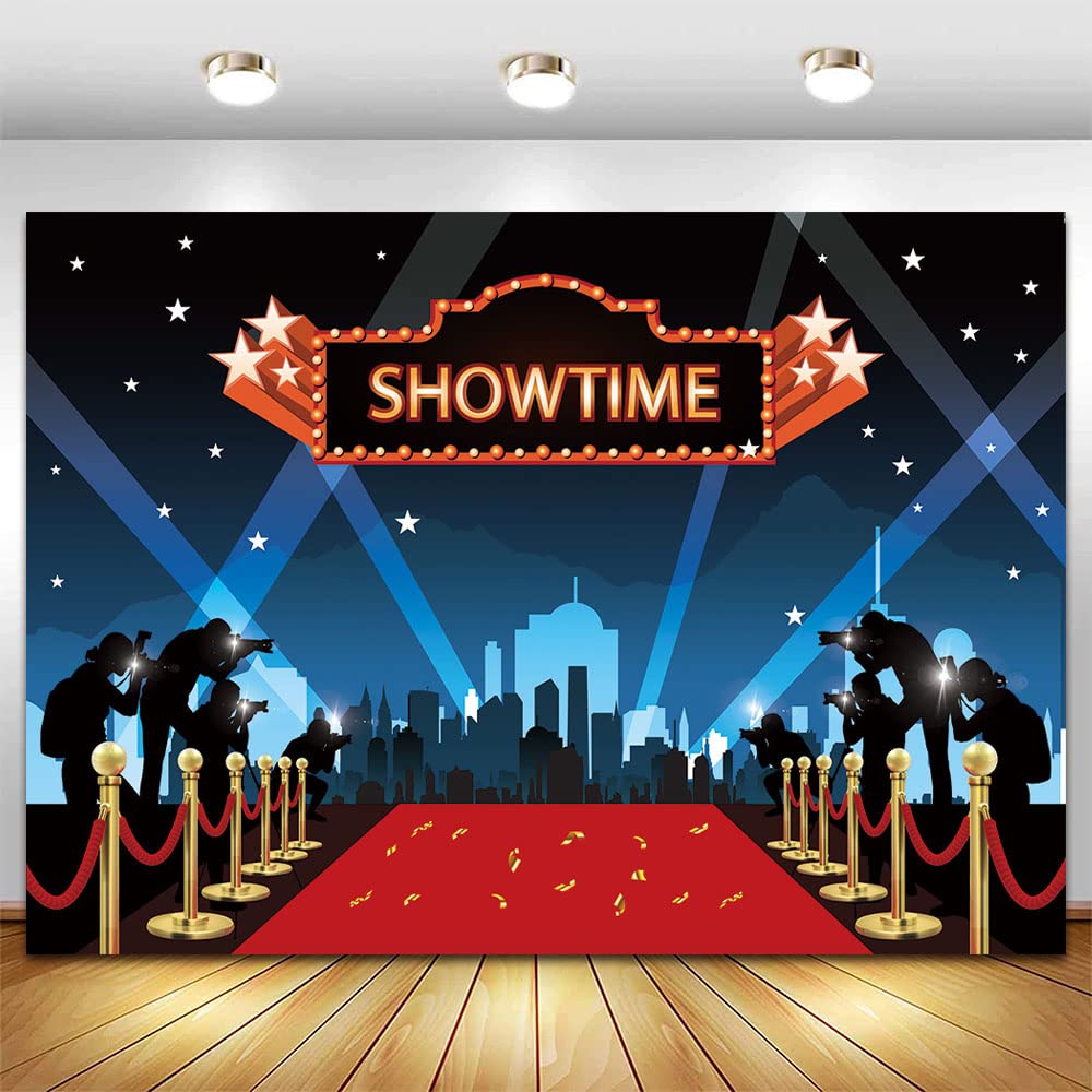 Amazon.com : Qian 7x5ft Show Time Red Carpet Photography Backdrop for ...