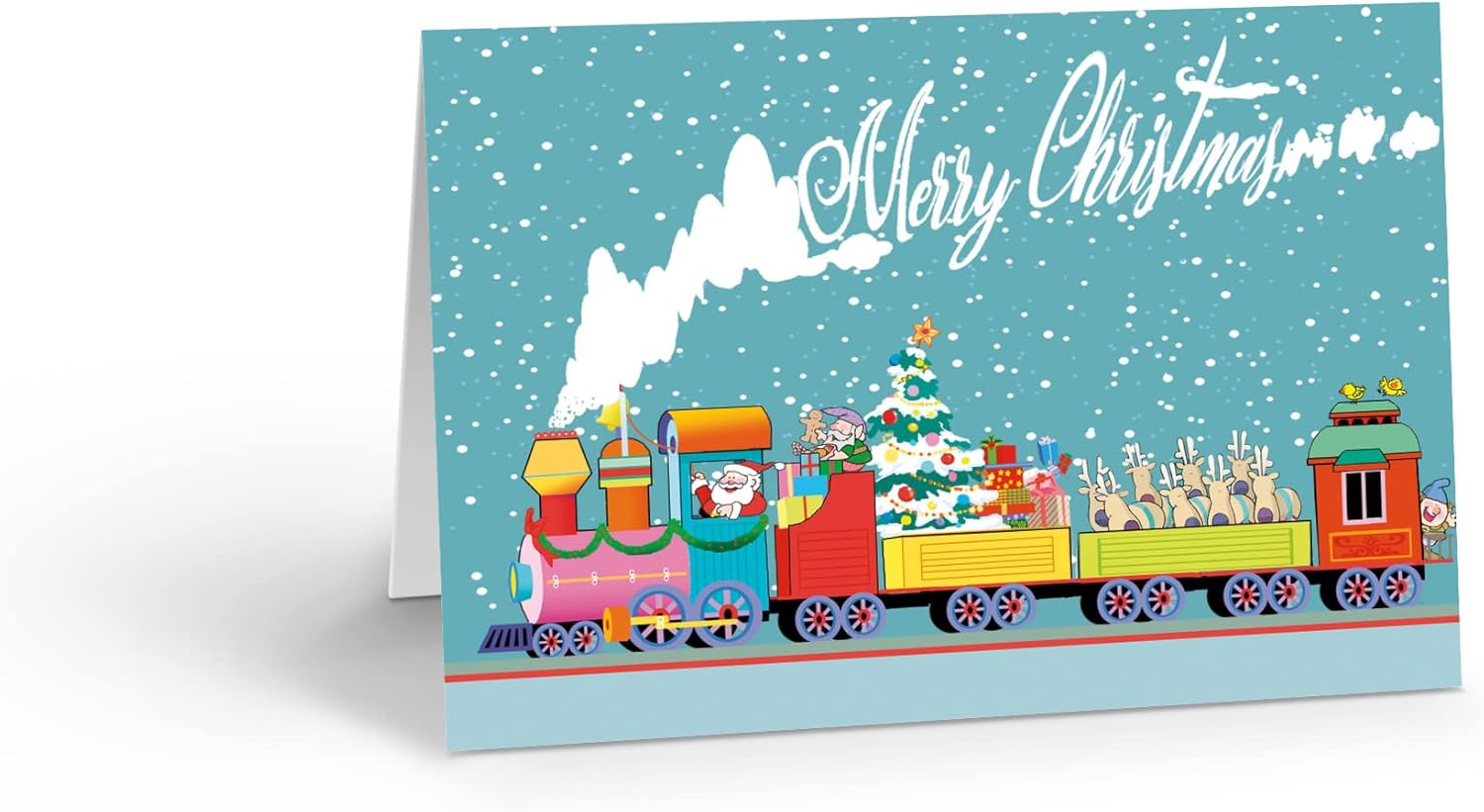 Amazon.com : Stonehouse Collection Merry Christmas Cards -Holiday Train ...