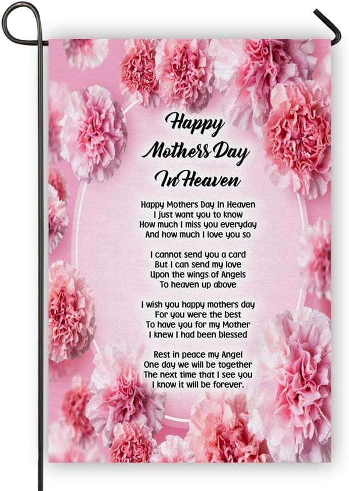 Amazon.com : Happy Mother’s Day in Heaven Garden Flag Memorial Mom Flag ...
