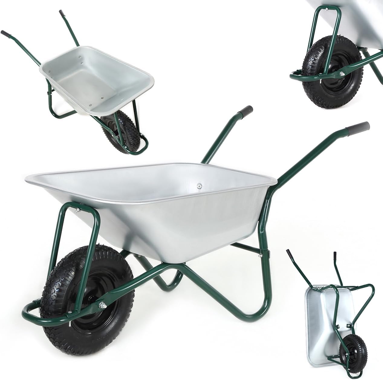 tectake® Brouette de Jardin Chariot de jardin Brouette de chantier 100 ...