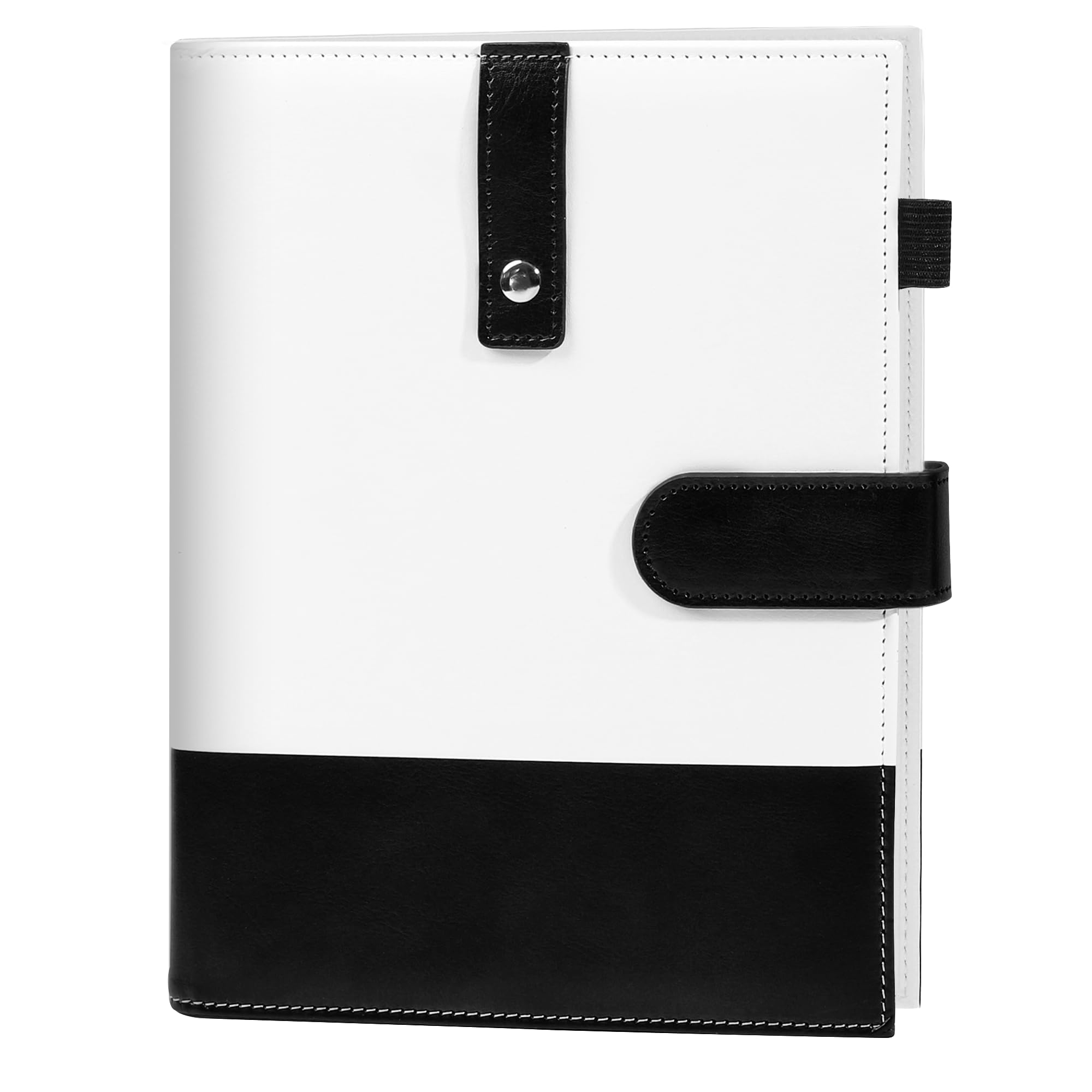 Amazon.com : HanMar White & Black Notebook, Notebooks for Work PU ...