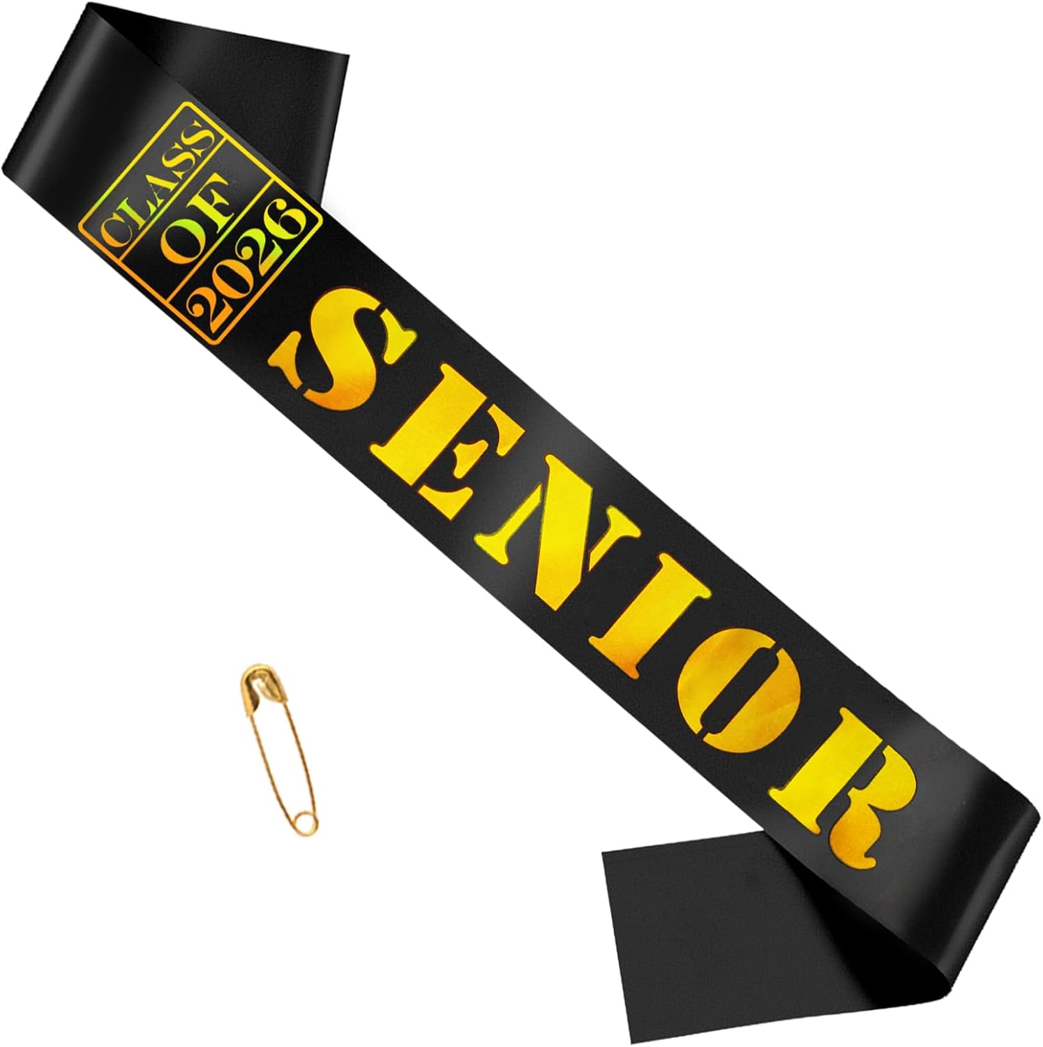 Amazon.com: Senior Sash 2026, Black Senior Satin Sash with Gold Letters ...