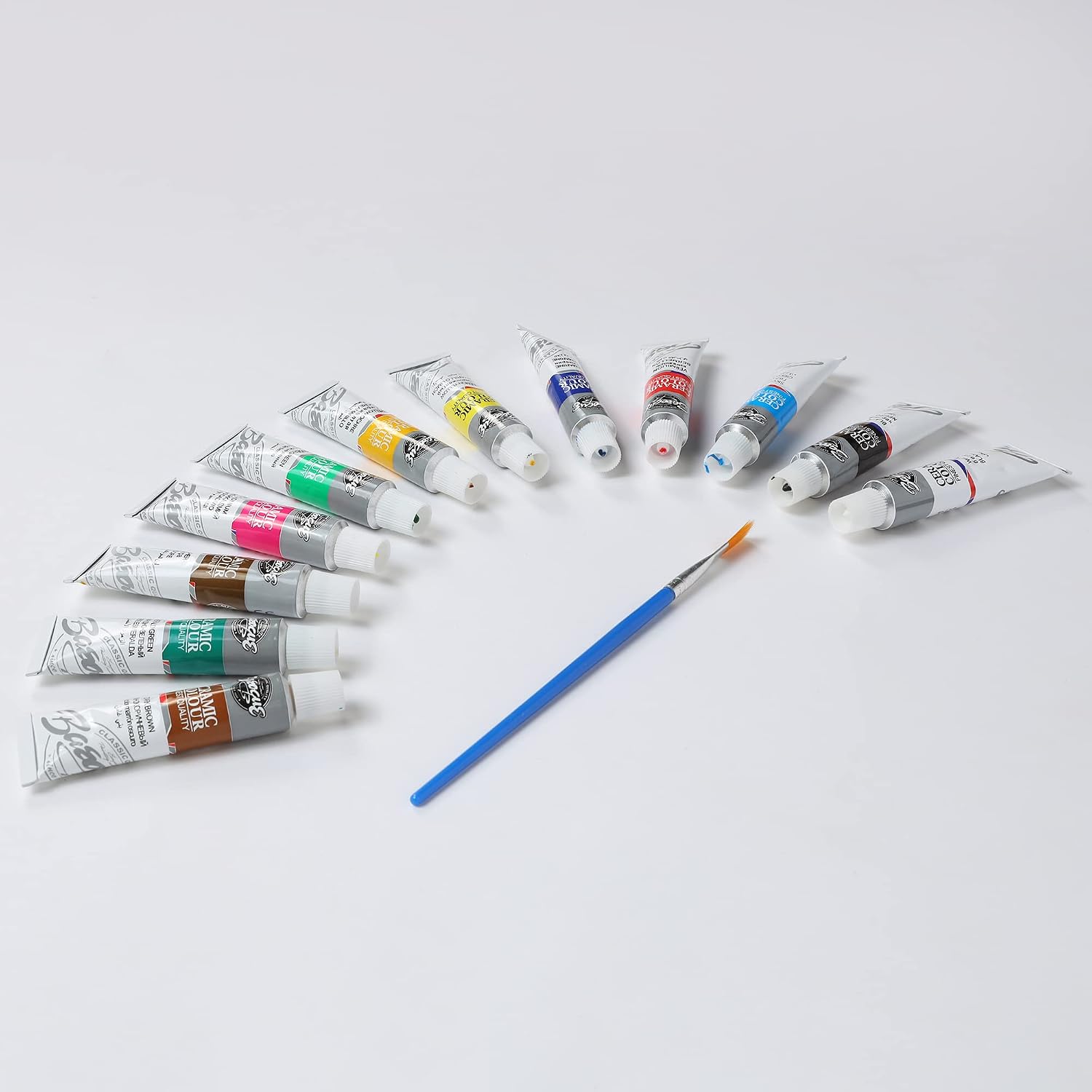 ArtRight 12 x 12ml Ceramic Paint Set with Free Paint Brush - Acid-Free ...