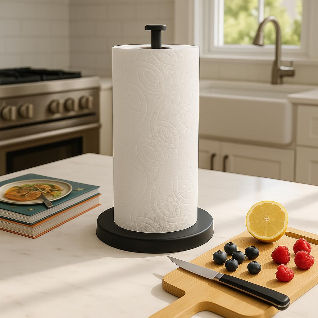 Buy KES Matte Black Paper Towel Holder Countertop, Kitchen Paper Roll ...