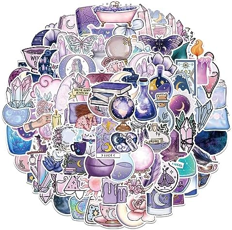 Amazon.com: 100PCS Magic Witchy Moon Stickers Cool Funny Aesthetic ...