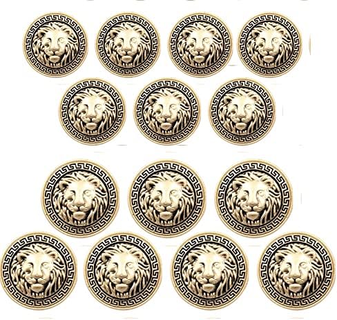 Ani Accessories Round Classic Lion Vintage Metal Shank Buttons for Coat ...