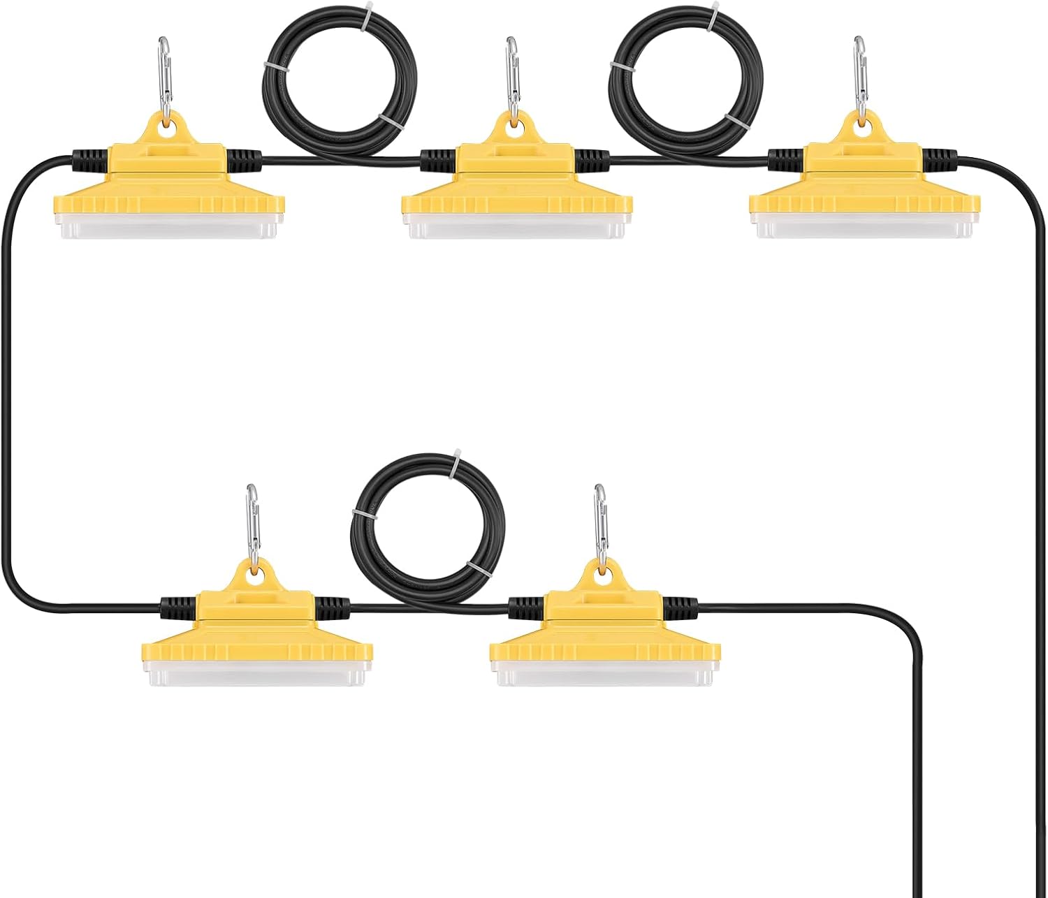 VEVOR Construction String Lights, 50FT 75W 7500LM, 5PCs String Work ...