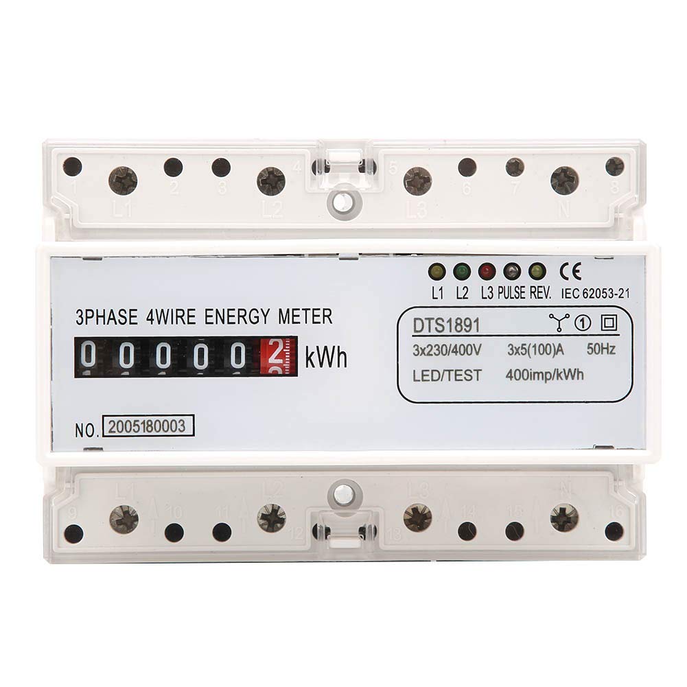 KWh Meter, DIN Rail Electric Meter, DTS1891 3 Phase 4 Wire 7P DINRail ...