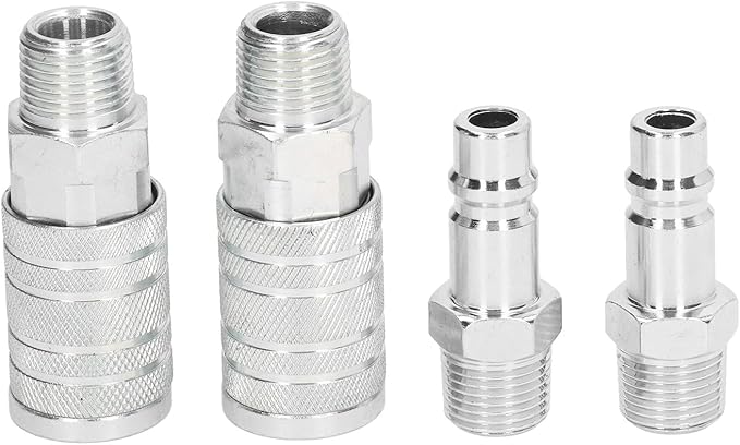 4Pcs Quick Connect Brass Air Coupler Kit 1/2in NPT Male Female 300PSI ...