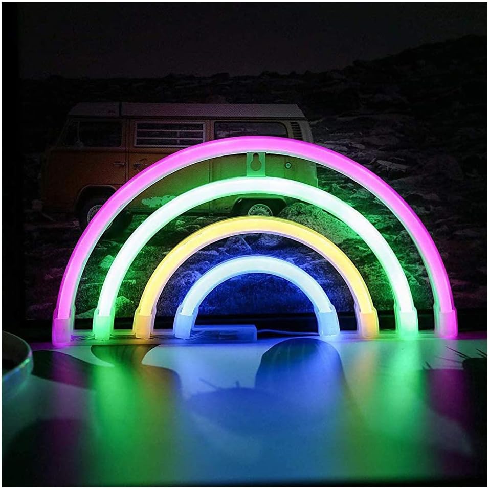 ENUOLI Rainbow Neon Light Rainbow Neon Sign Night Lights Wall Decor ...