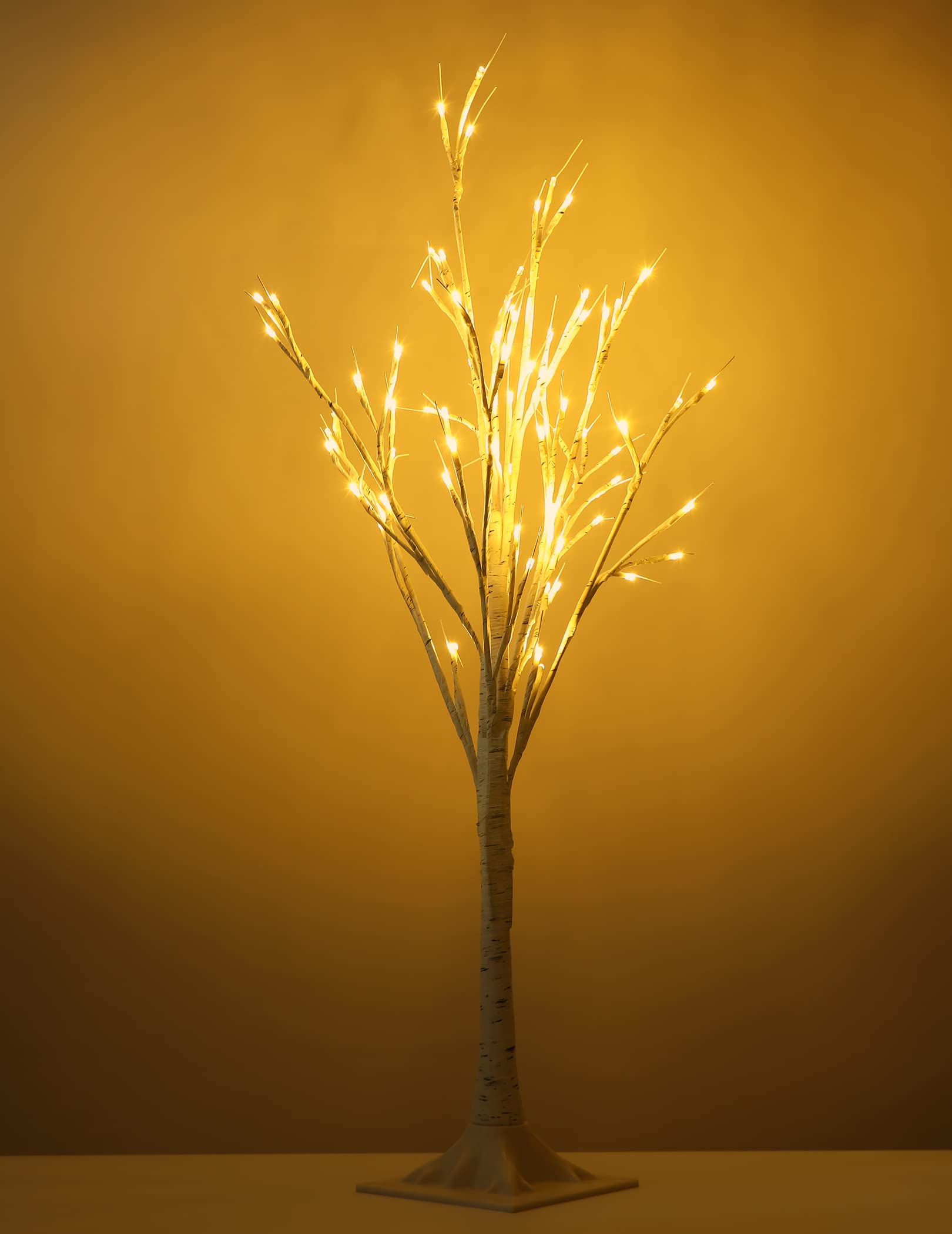 47" 3.9FT LED Lighted Birch Tree Colored Lights LED Artificial Branch ...