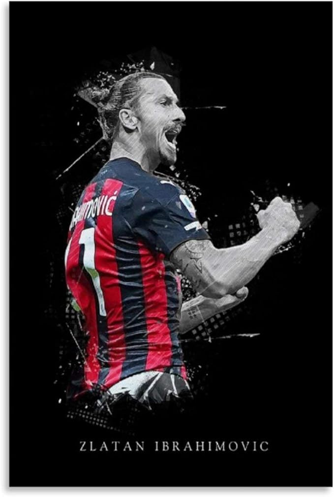 RTYHJ Zlatan Ibrahimovic - Poster decorativo su tela, per soggiorno ...