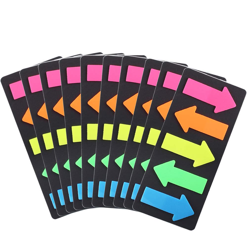 Buy FJSM Sticky Page Makers Arrow 1000pcs 5 Colors Adhesive Sticky Note ...