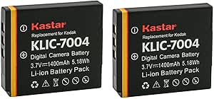 Amazon.com : Kastar 2-Pack Battery Replacement for Kodak KLIC-7004 K7004 Battery, Kodak K7700 ...