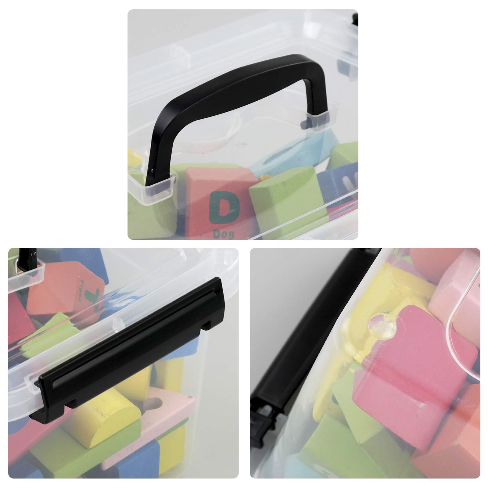 Snapklik.com : Tstorage 8 Quart Plastic Storage Clear Latch Boxes ...