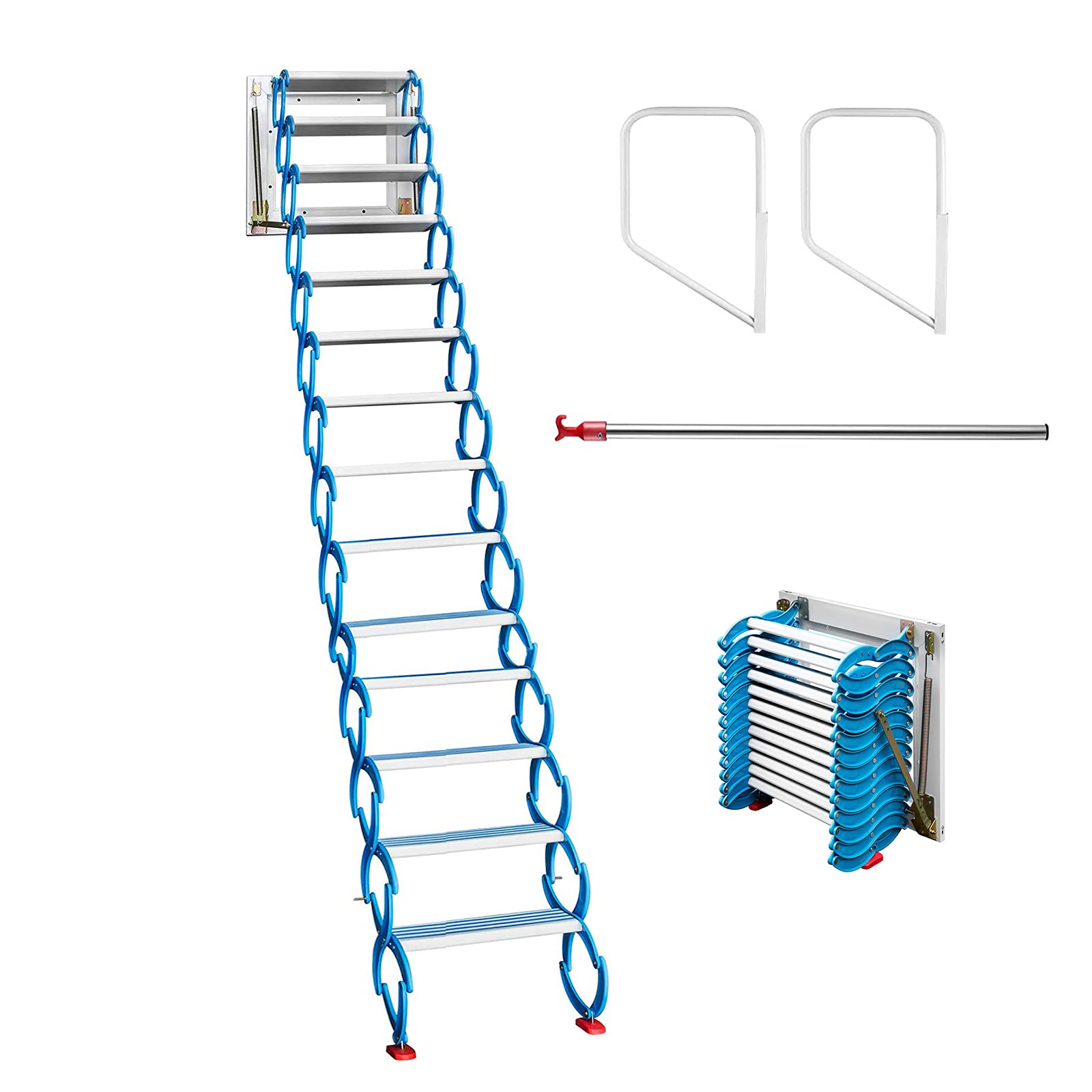 Buy INTSUPERMAI Attic Ladder Loft Stairs Attic Stairs Pull Down 14 ...