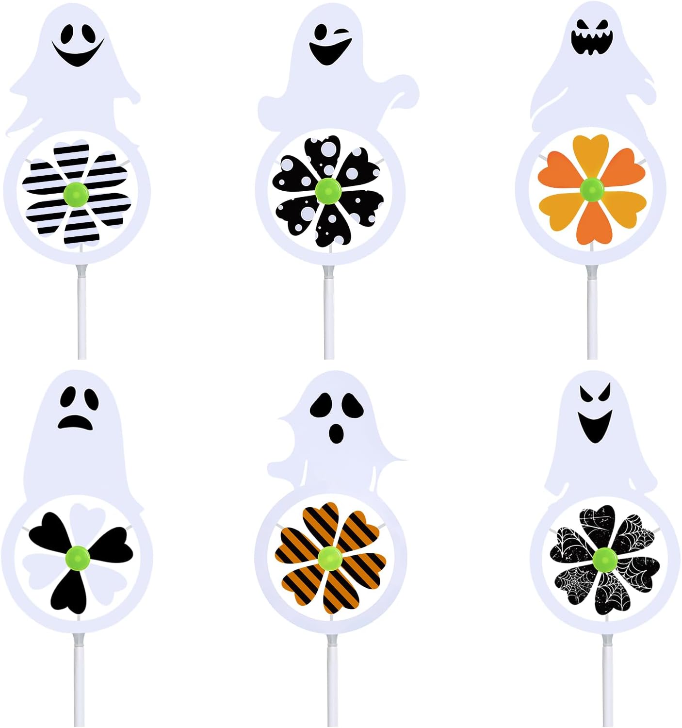Amazon.com : 6 Pack Outdoor Halloween Decorations,Spooky & Fun Ghost ...