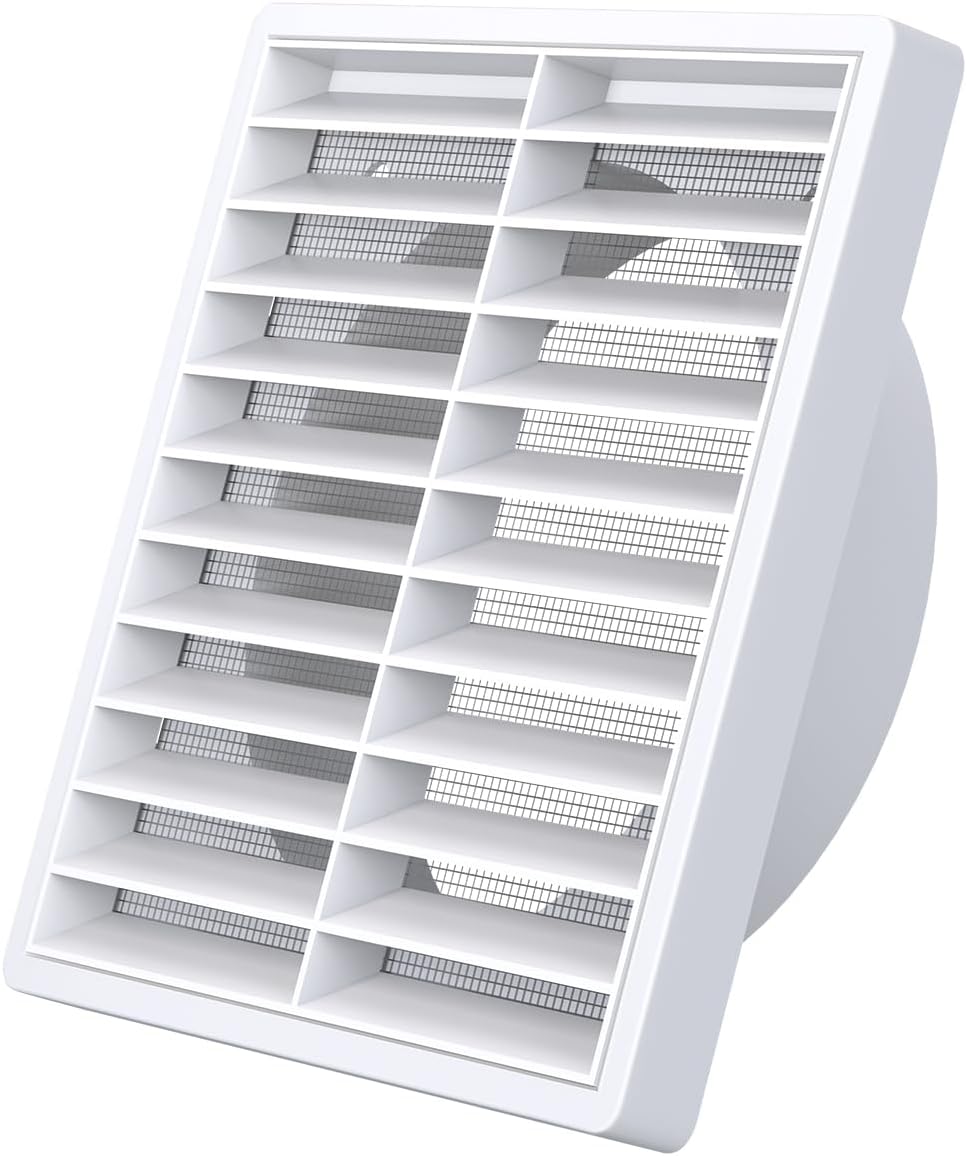 KCVENTSAIR Air Vent ABS Louver Grille Cover 6 Inch, External Wall Vent ...