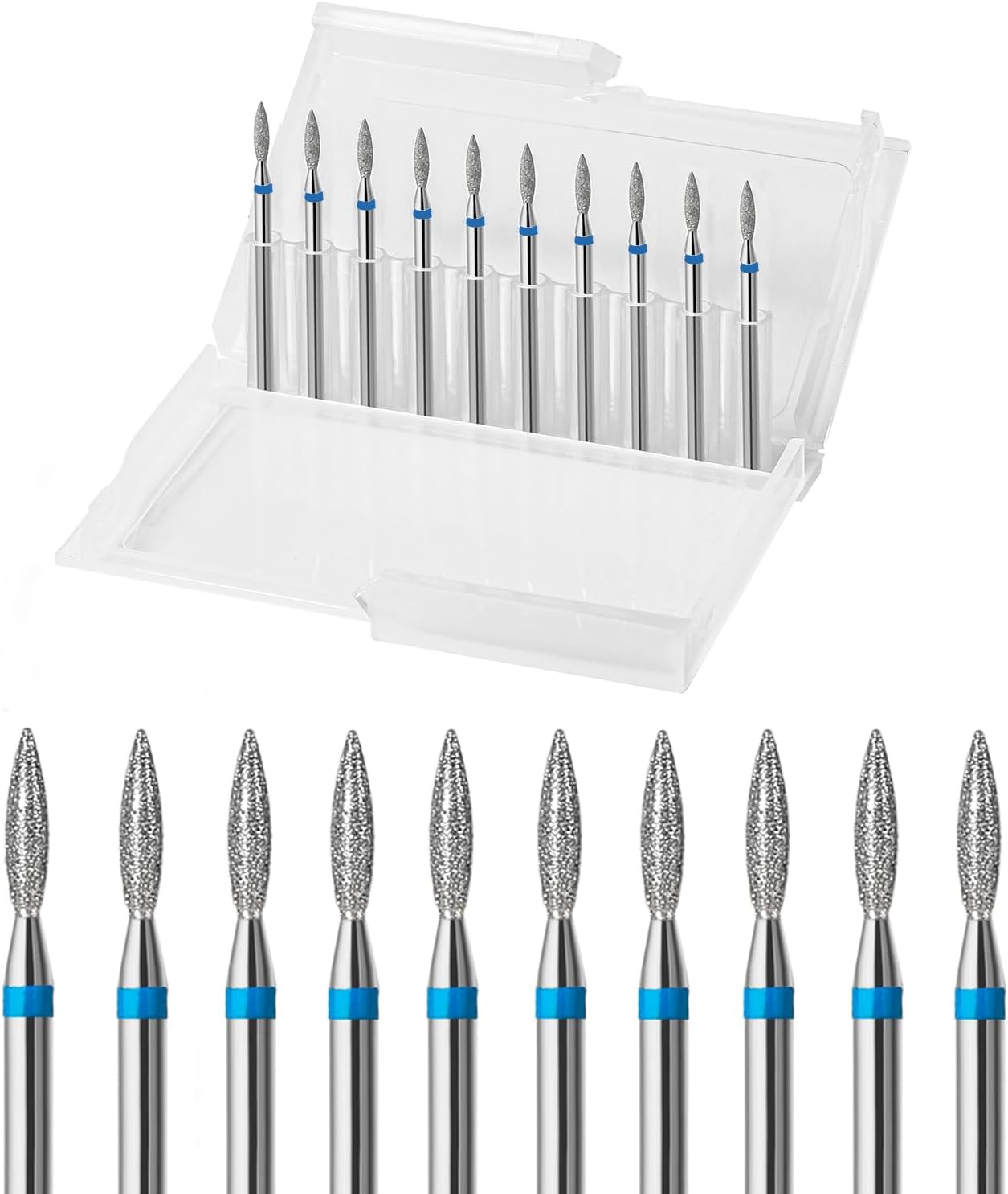 Amazon.com: ERUIKA 10pcs Diamond Flame Cuticle Drill Bits Set ...