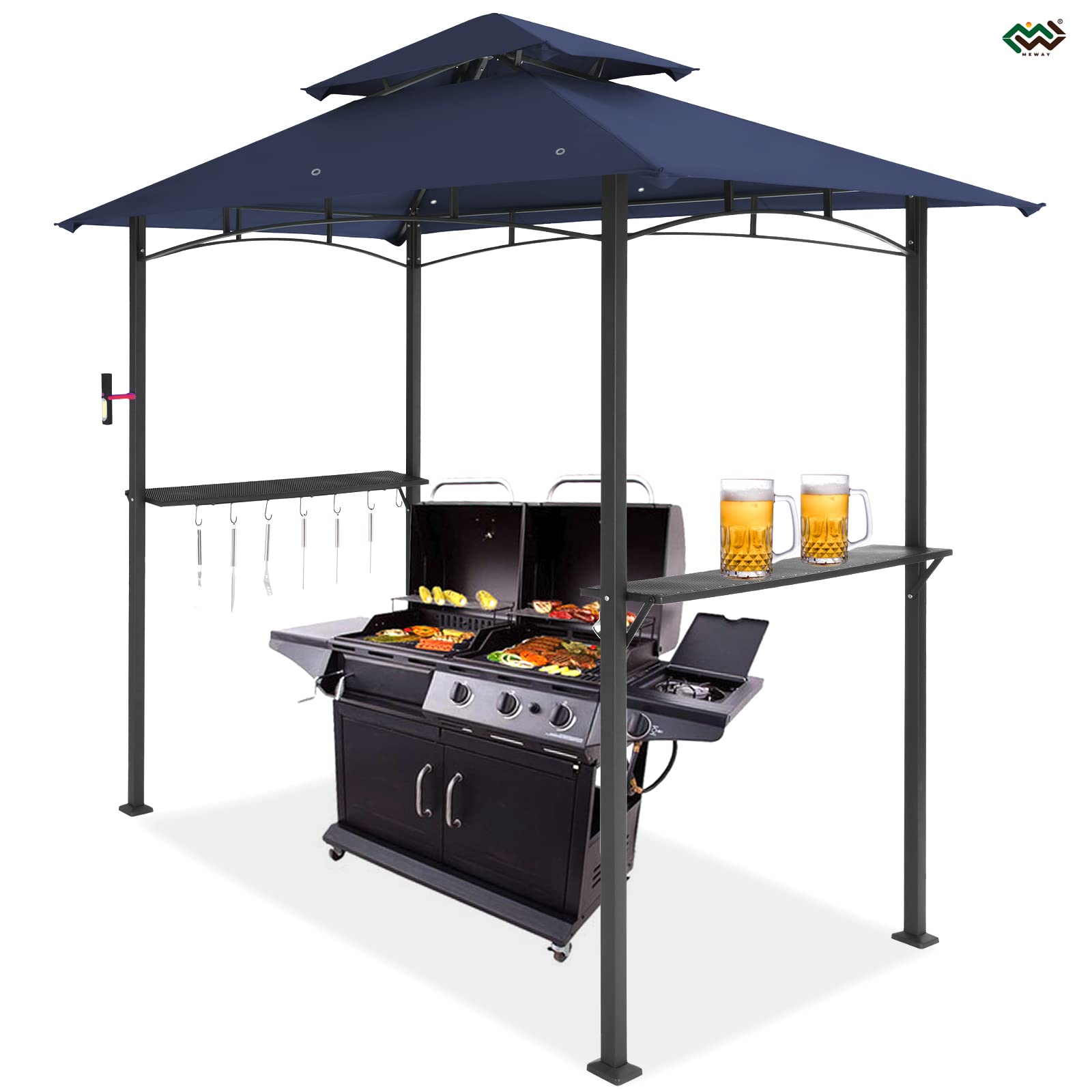 MEWAY 8x5 Outdoor Grill Gazebo Canopy, BBQ Canopy Gazebo Tent for Patio ...