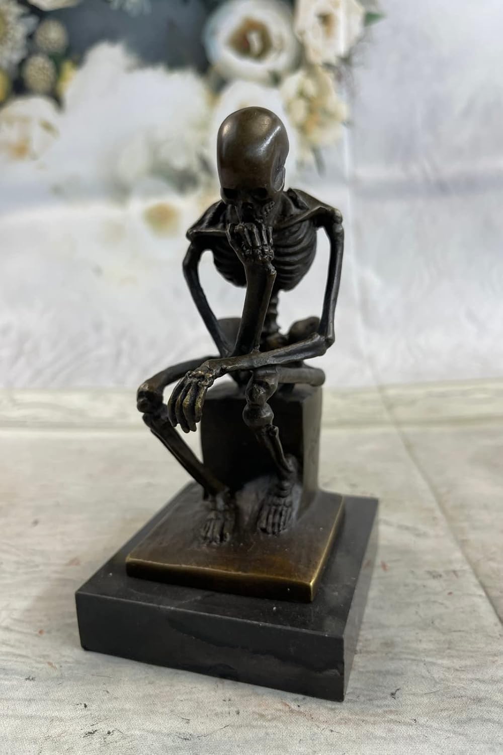 Amazon.com: EUROPEAN BRONZE Rodin`s Thinking Man The Thinker Skeleton ...