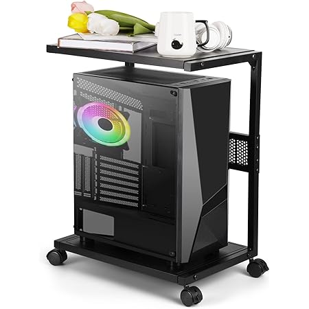 Amazon.com: Liitrton PC Stand Iron Computer Tower Stand 2-Tier CPU ...