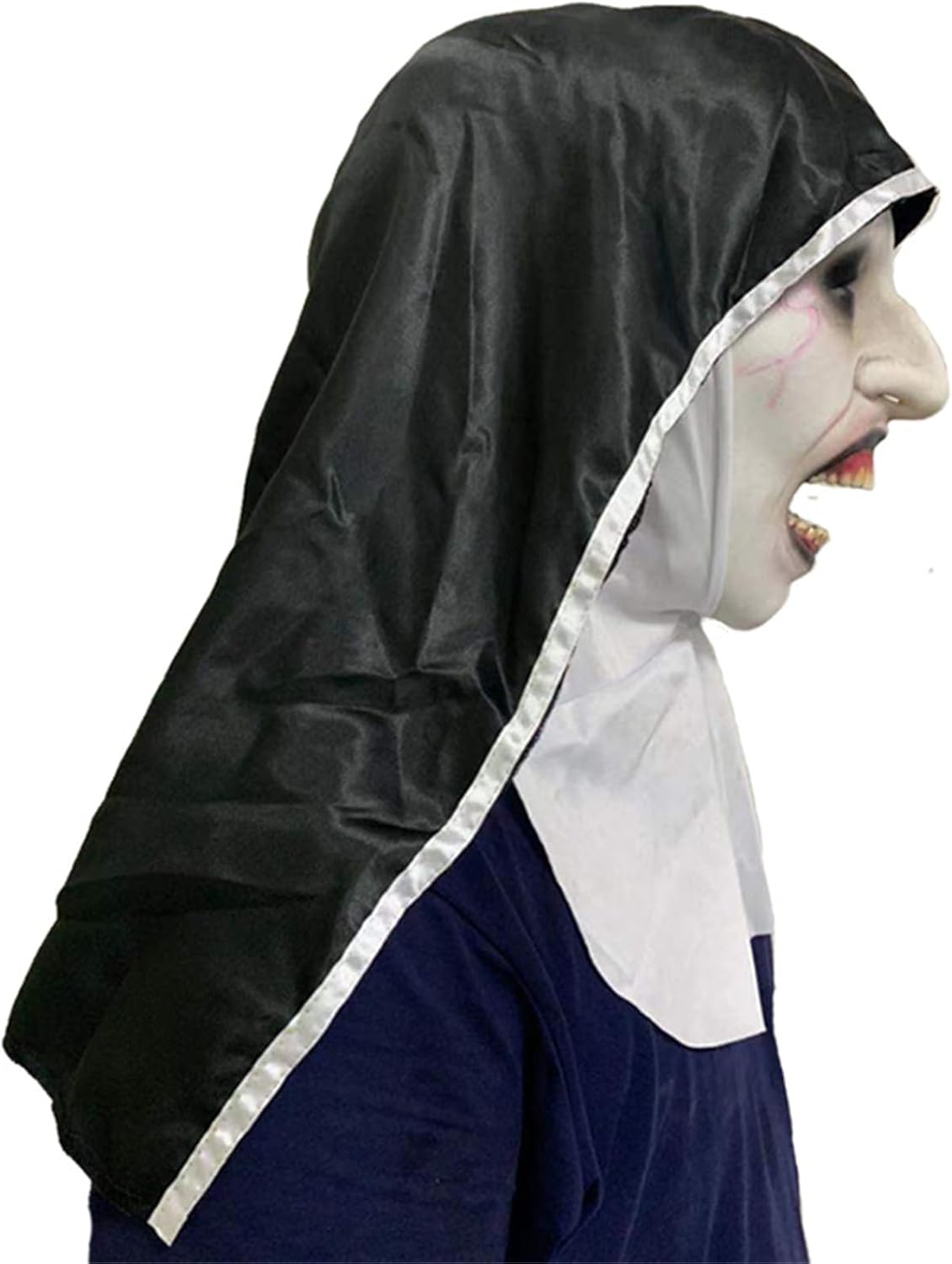 Máscara realista de monja malvada de cabeza completa con pañuelo ...