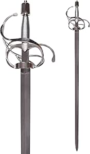 Amazon.com : Swept Hilt Rapier with Broad Blade, Wire-wrapped Grip ...