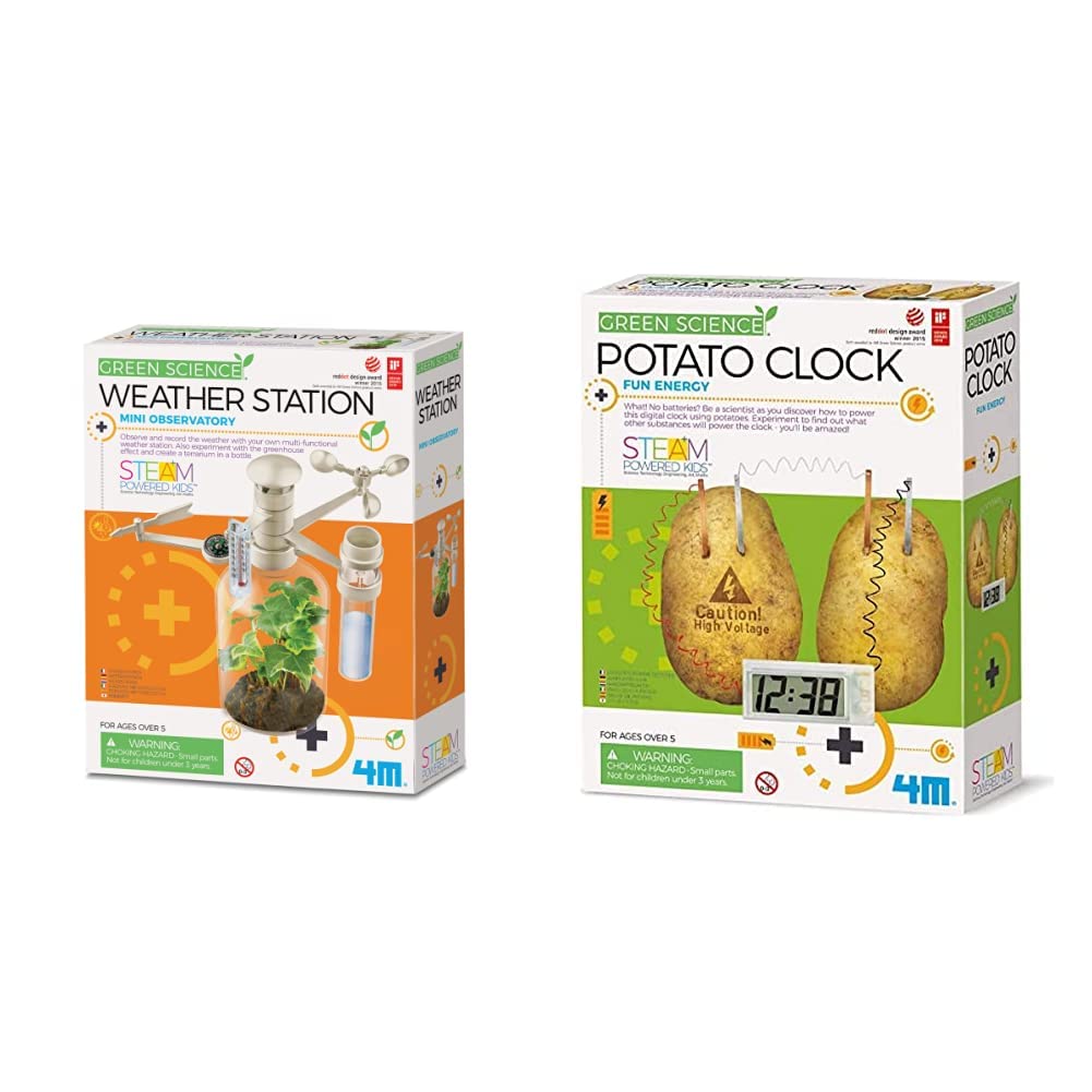 4M Green Science Weather Station & Green Science Potato Clock : Amazon.co.uk: Garden