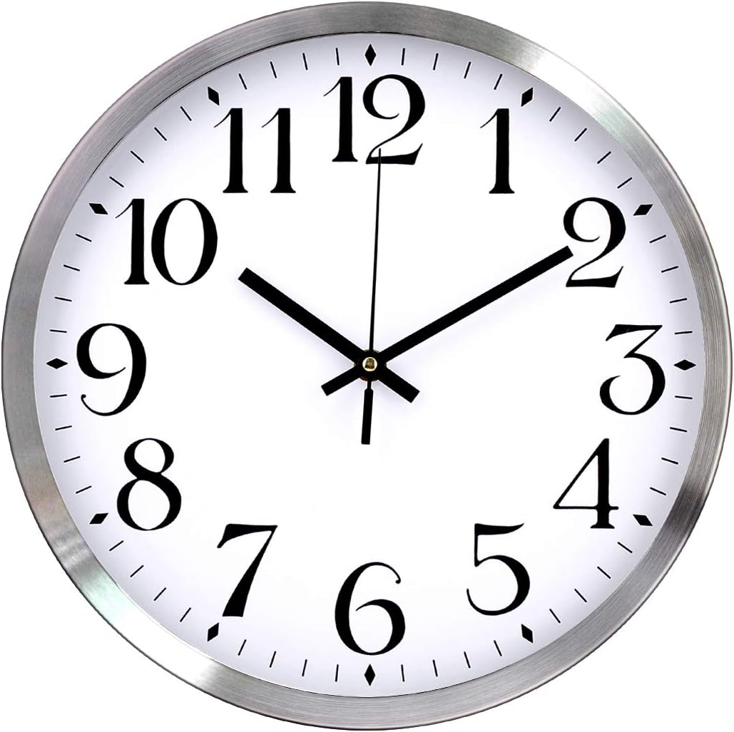 Wall Clock 12 inch Large Number Silent Quartz Decorative Clocks ...