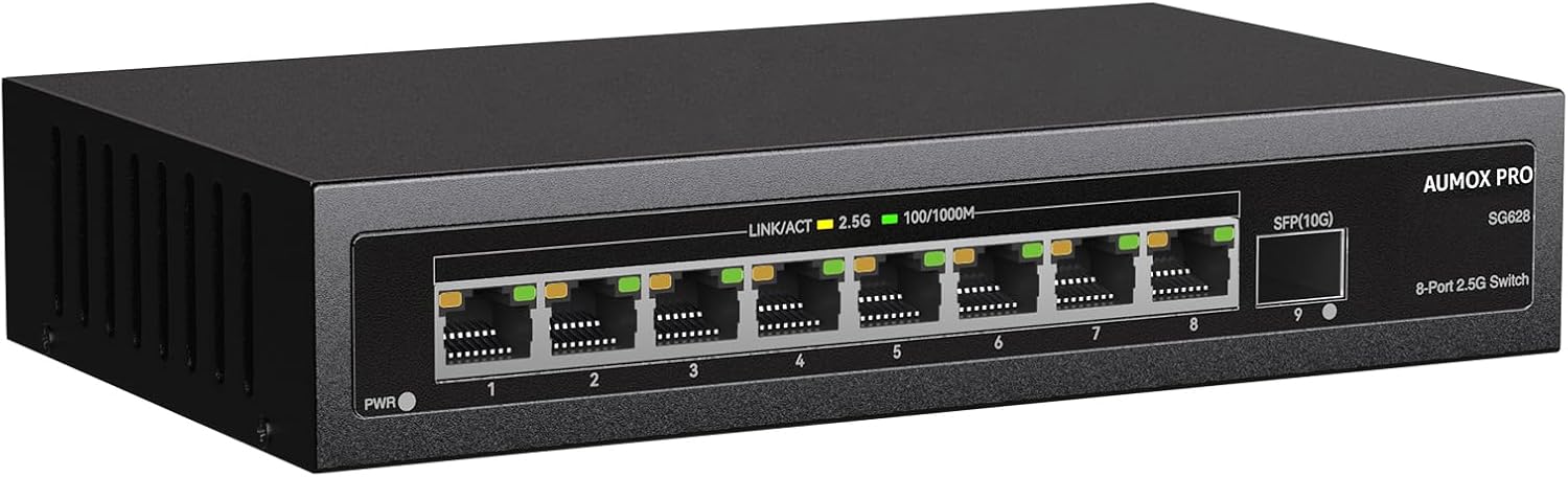 Amazon.com: 9 Port 2.5Gb Unmanaged Ethernet Switch with 8* 2.5G Base-T ...