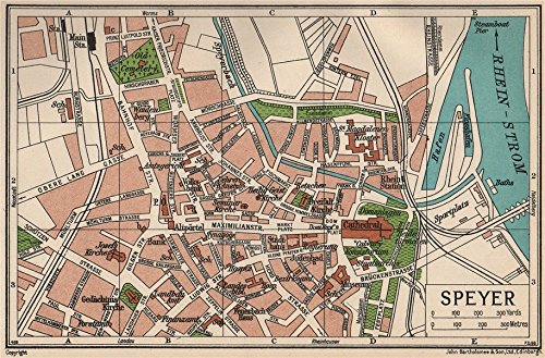 Buy SPEYER. Vintage town city plan. Germany - 1933 - old - antique ...
