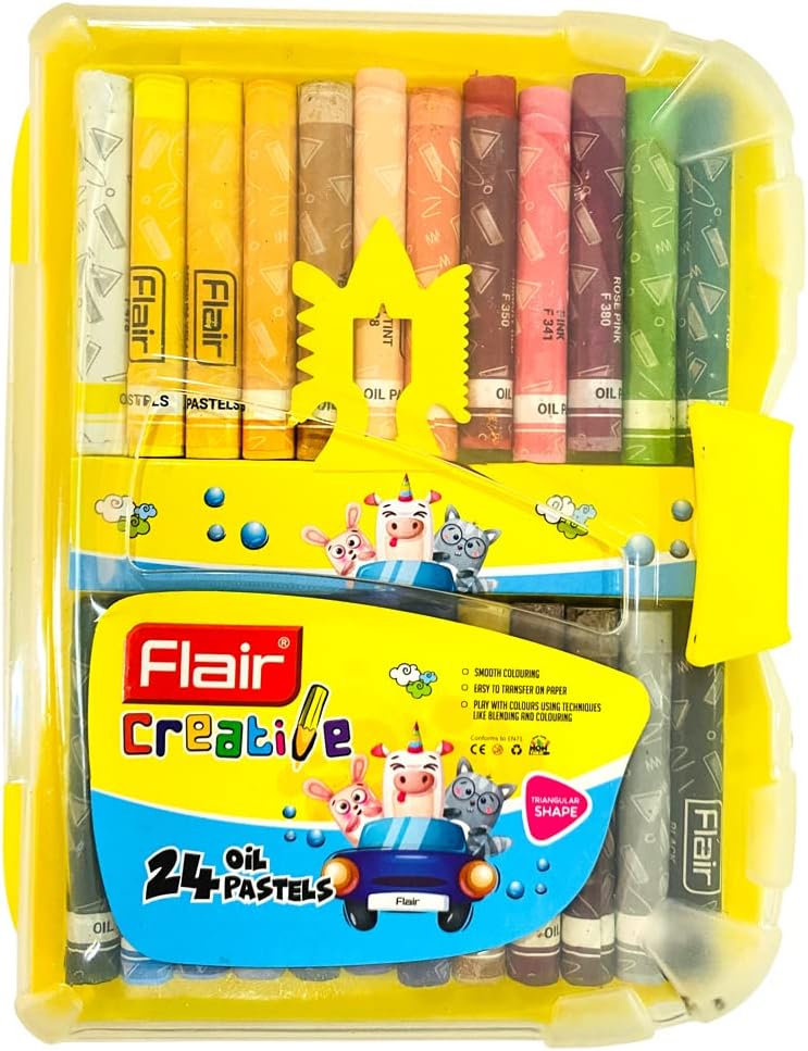 FLAIR Creative Series Colouring Oil Pastels | Triangular Shaped ...