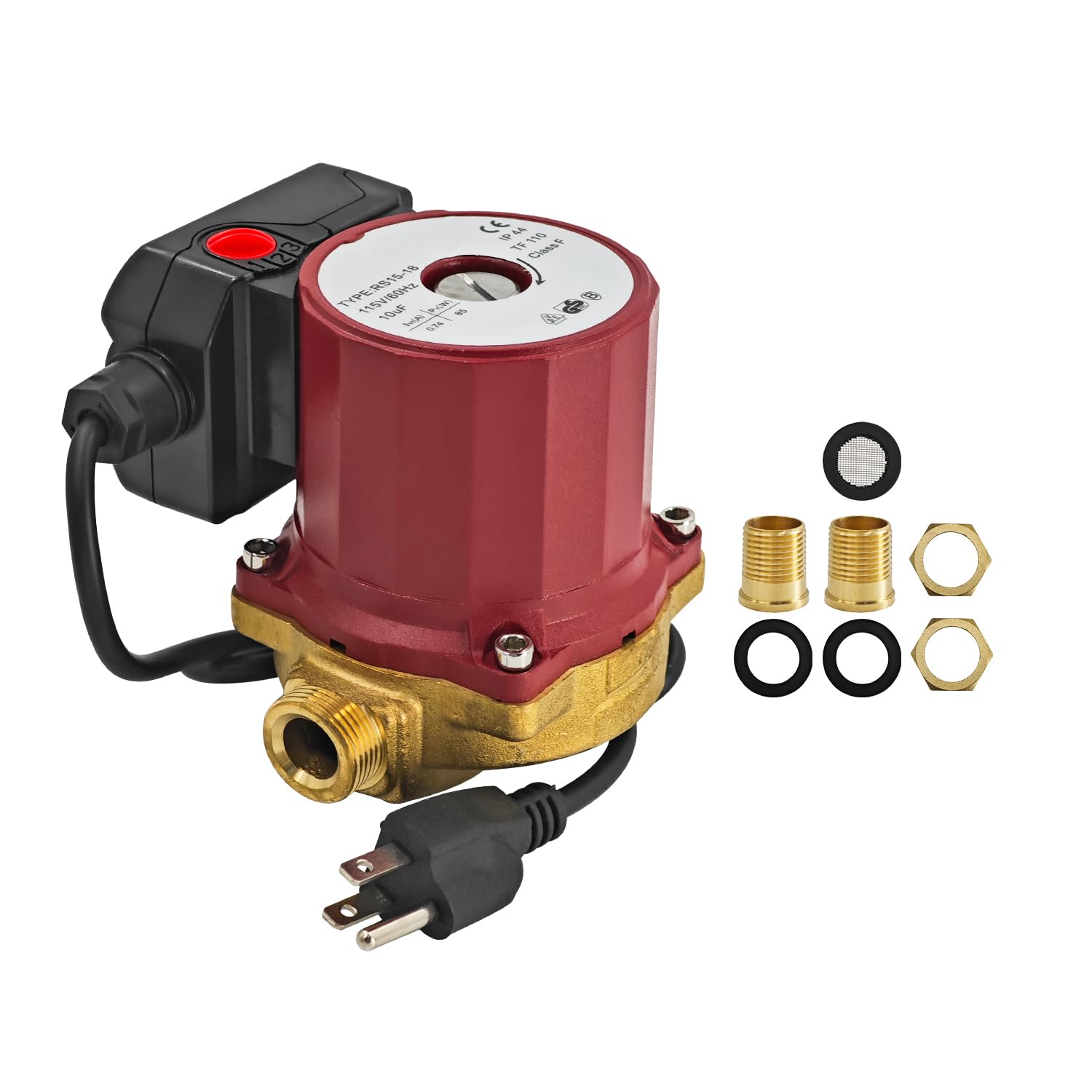 Dewinston 115V Circulator Pump, 1/25HP Bronze Circulator Pump, 1/2 ...