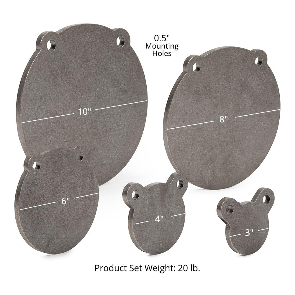 Snapklik.com : Set Of 5, 3/8" AR500 Steel Gong Shooting Targets, Laser ...
