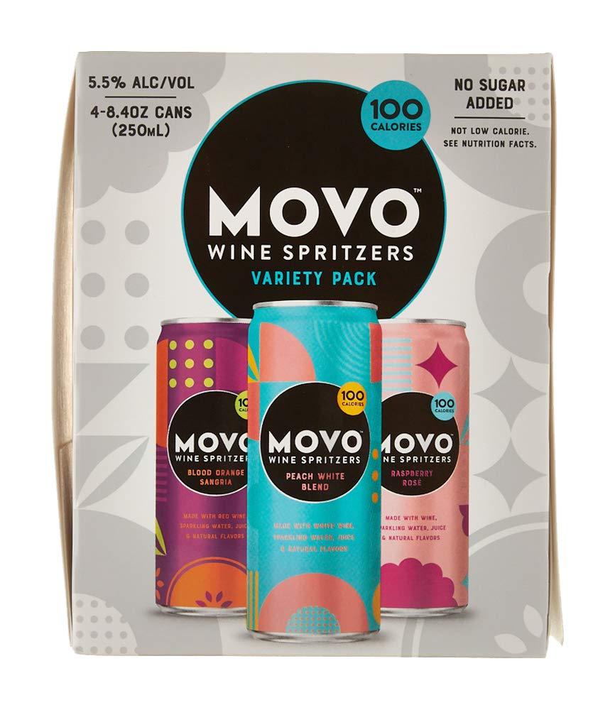 MOVO Wine Spritzers Variety Pack With Peach White Blend, Raspberry Rose ...