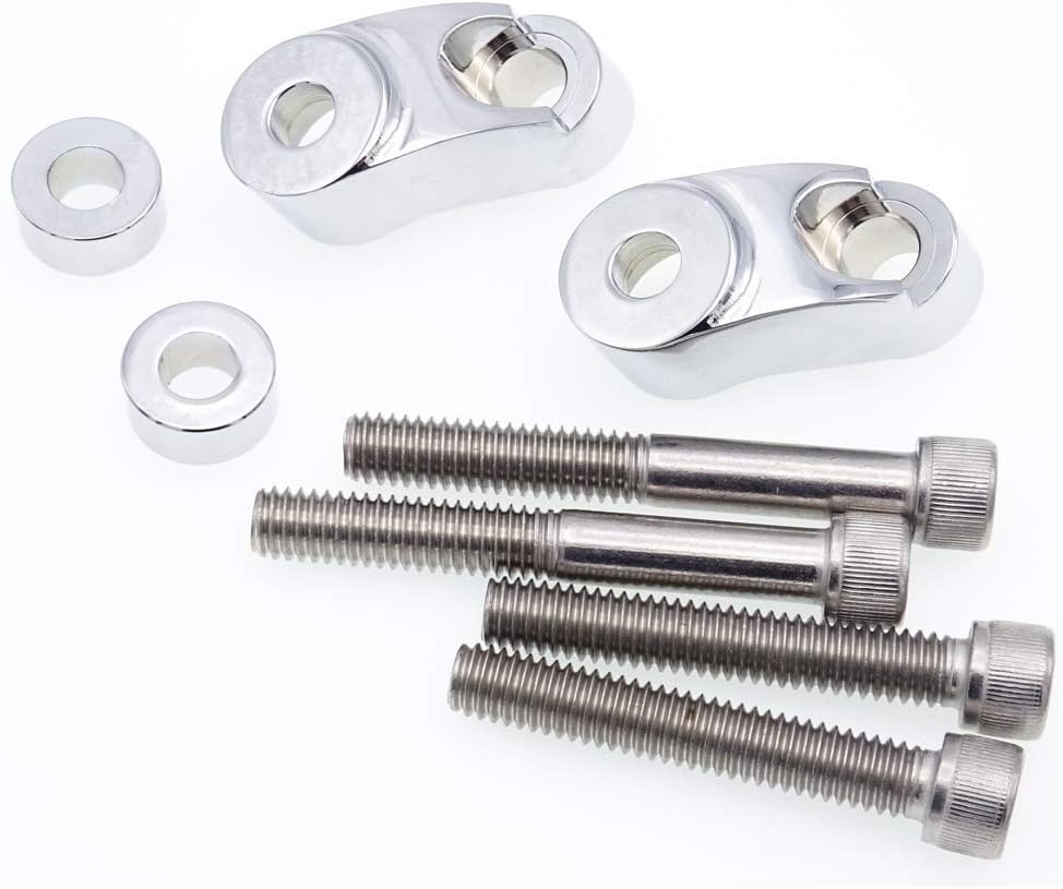 Amazon.com: Chrome Front Turn Signal Relocation Kit 39mm-49mm Tube ...