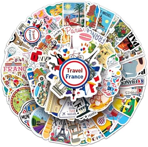 50PCS Stickers for France,France Stickers,Teens Boys and Girls Sticker ...