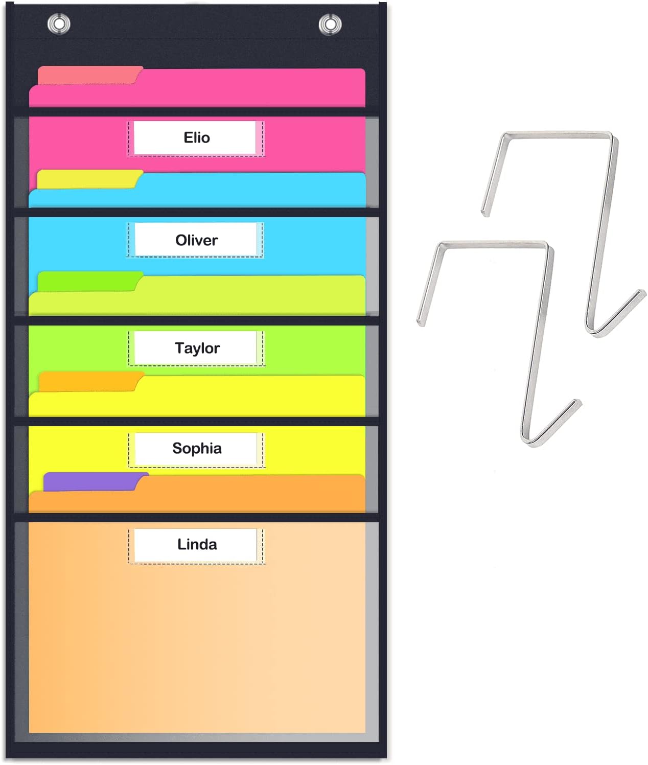 Amazon.com: Clear Storage Pocket Chart for Classroom & Office with 5 ...
