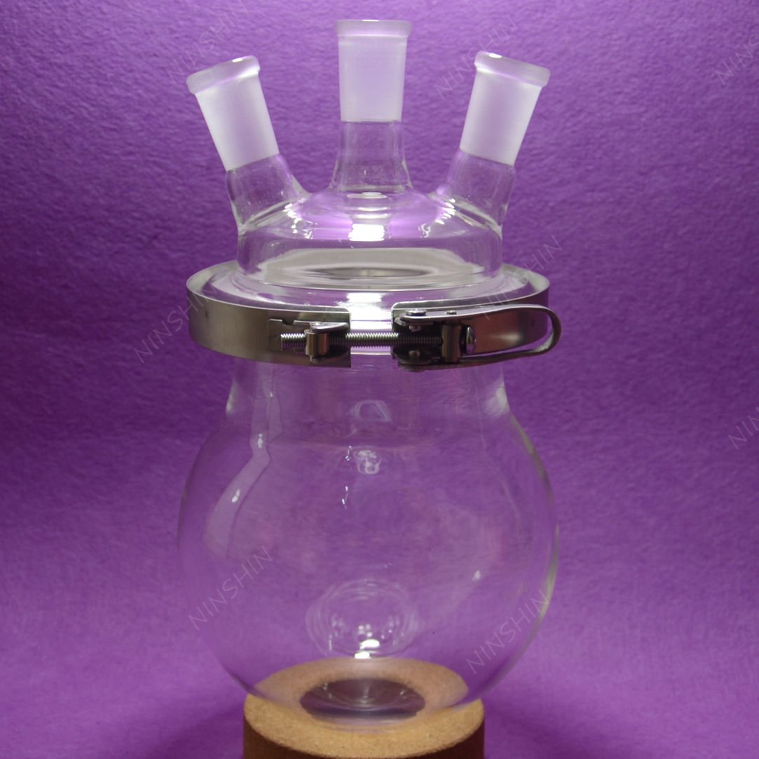 NANSHIN,2000ML 3-Neck Reaction Flask,24/40,Separately Flask with Easily ...