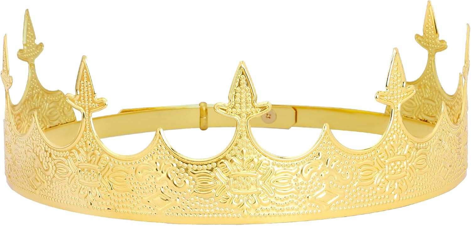 Amazon.com: Junwapy King Crown for Men, Metal Hair Band Baroque Royal ...