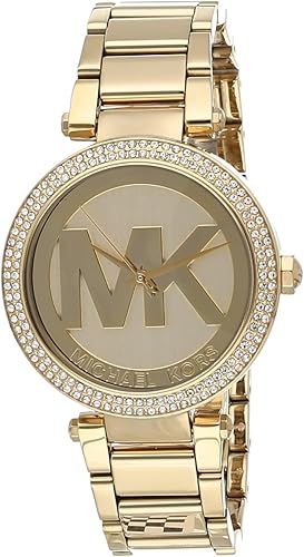 Amazon.com: Michael Kors Parker Three-Hand Gold-Tone Stainless Steel ...