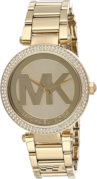 Amazon.com: Michael Kors Parker Three-Hand Gold-Tone Stainless Steel ...
