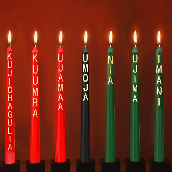 Amazon.com: 7 Pieces Kwanzaa Kinara Candles Set with Words Kwanzaa ...