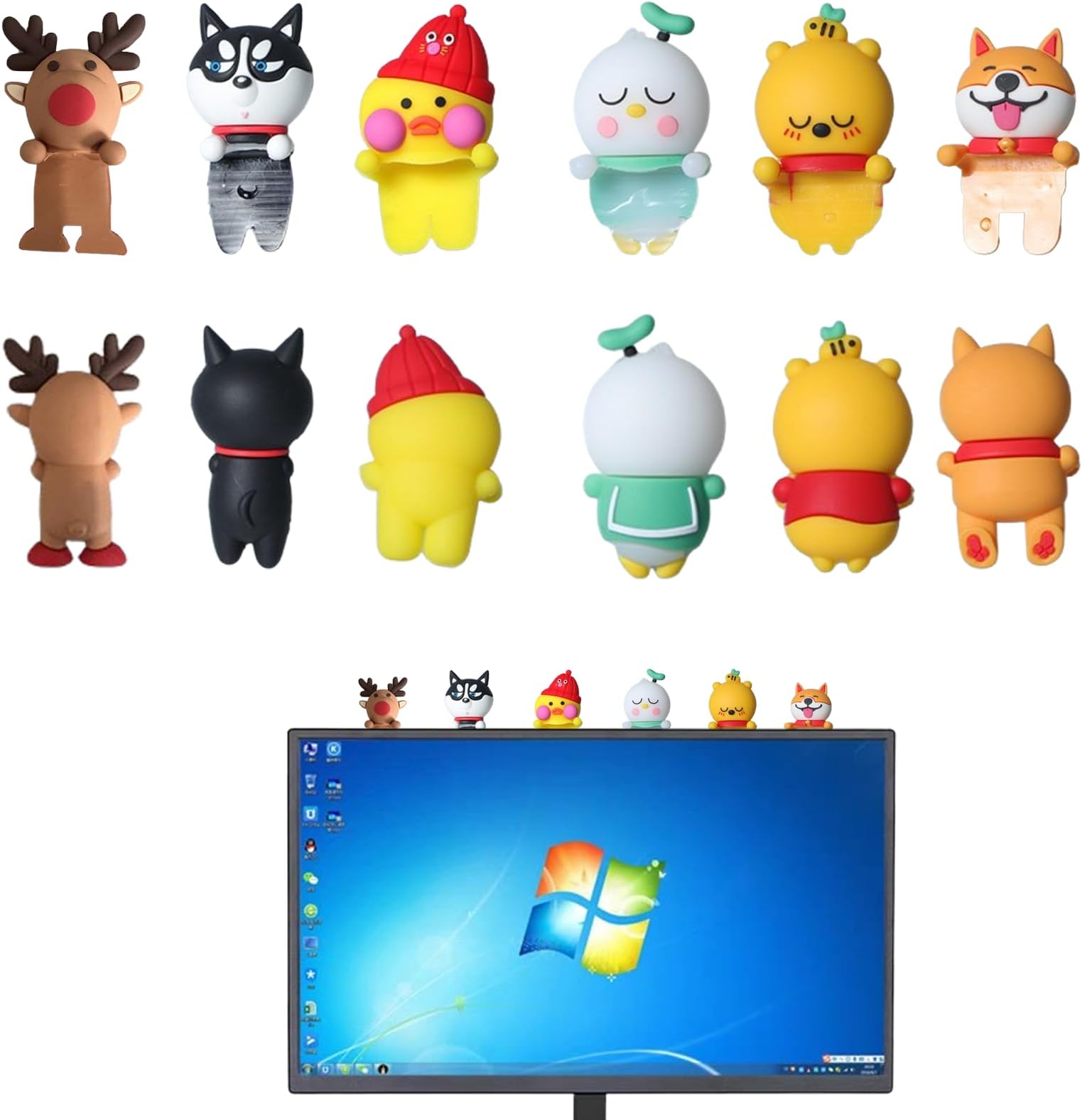 Amazon.com: Rayberro Computer & TV Monitor Decoration Figurines, 6 PCS ...