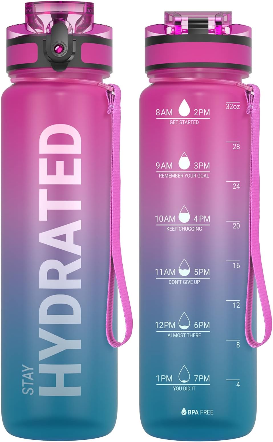 Amazon.com: Reusable Water Bottles with Times to Drink | BPA-Free ...