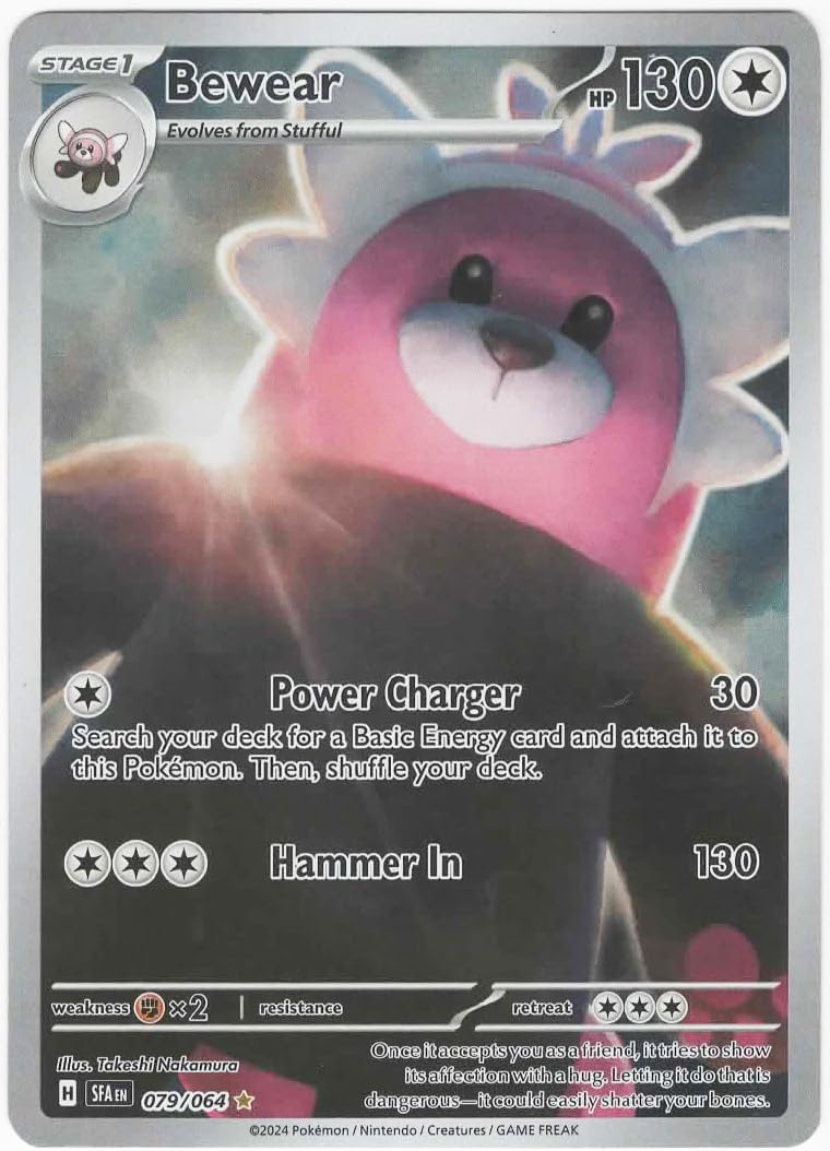 Amazon.com: Pokemon – Bewear 079/064 - Shrouded Fable – Illustration Rare IR – Single Card ...