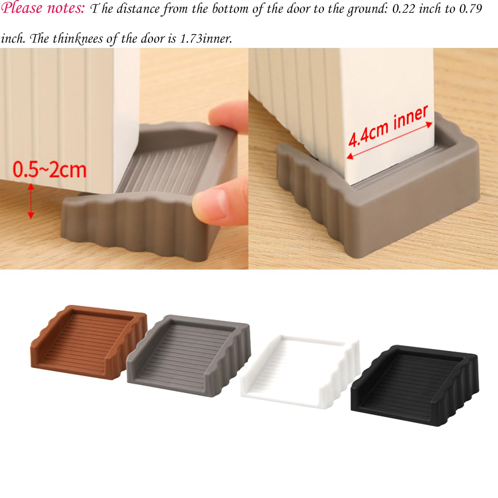 4Pack Door Stoppers Doorstop, Rubber Door Stoppers Wedge, Doors Stops ...