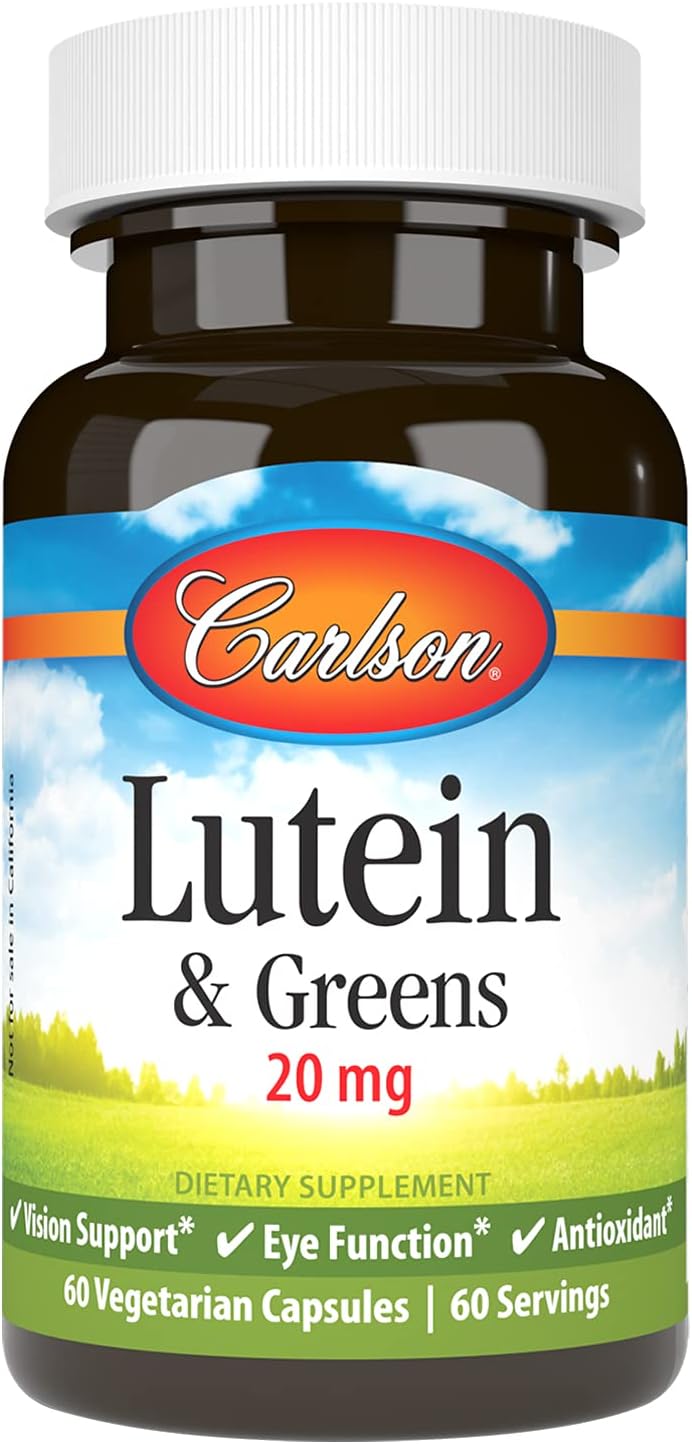 Amazon.com: Carlson - Lutein & Greens, 20 mg, Vision Support & Eye ...