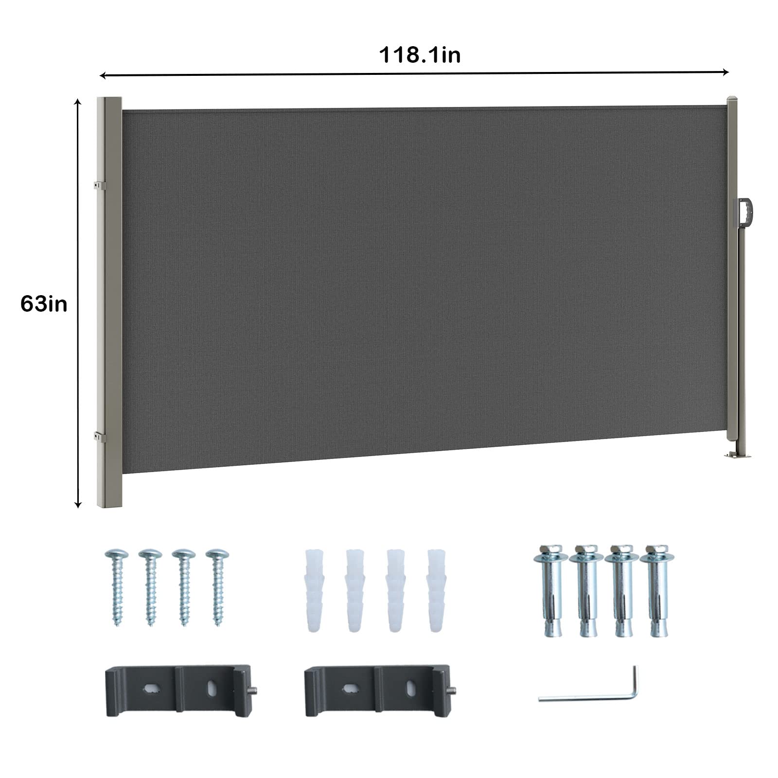 Snapklik.com : Soges 63 Inches Height Retractable Side Awning Folding ...